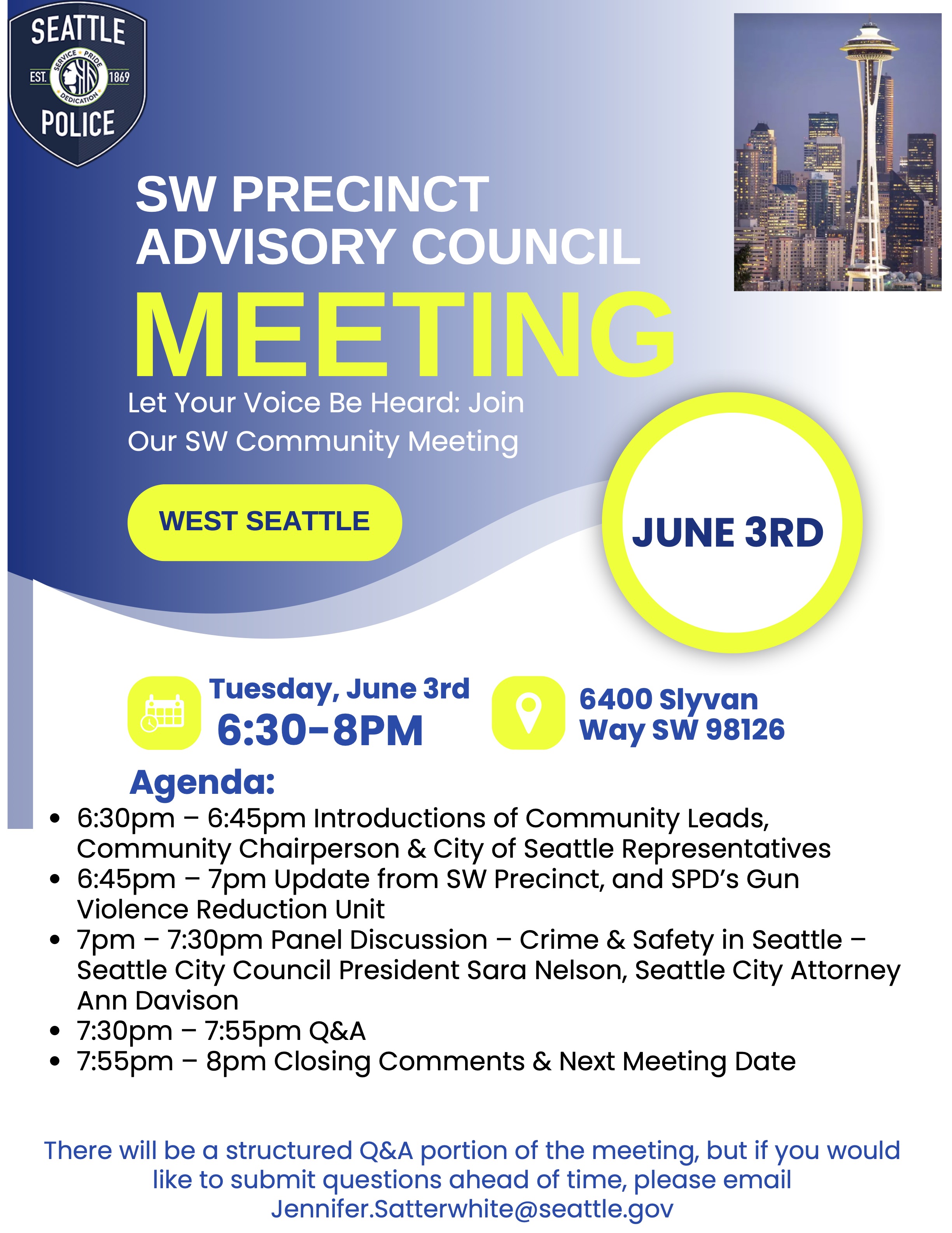 SW Precinct Advisory Council to hold community meeting on crime and ...